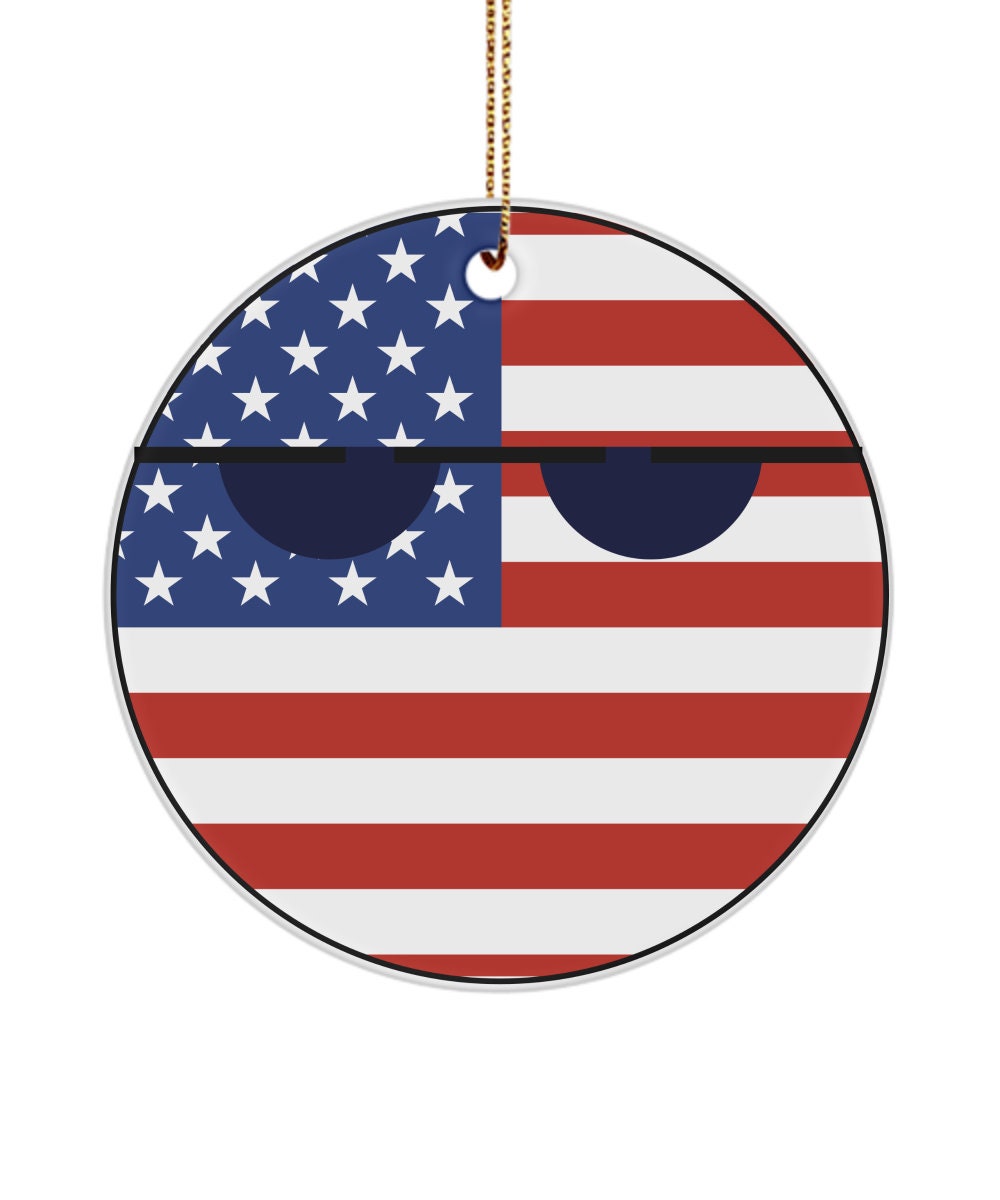 USA Countryball Ornament, USA Countryballs Gift, USA Polandball Tree ...