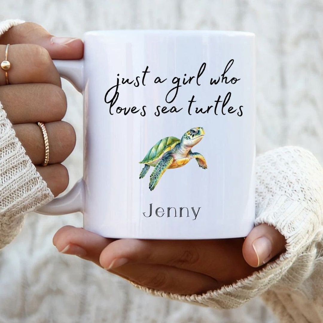 Just a Girl Who Loves Turtles, Personalized Sea Turtle Coffee Mug, Just ...