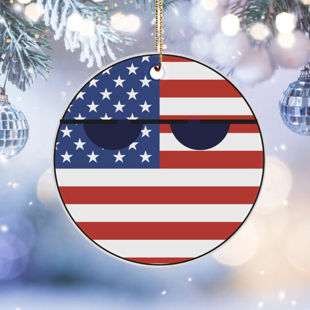 USA Countryball Ornament, USA Countryballs Gift, USA Polandball Tree ...