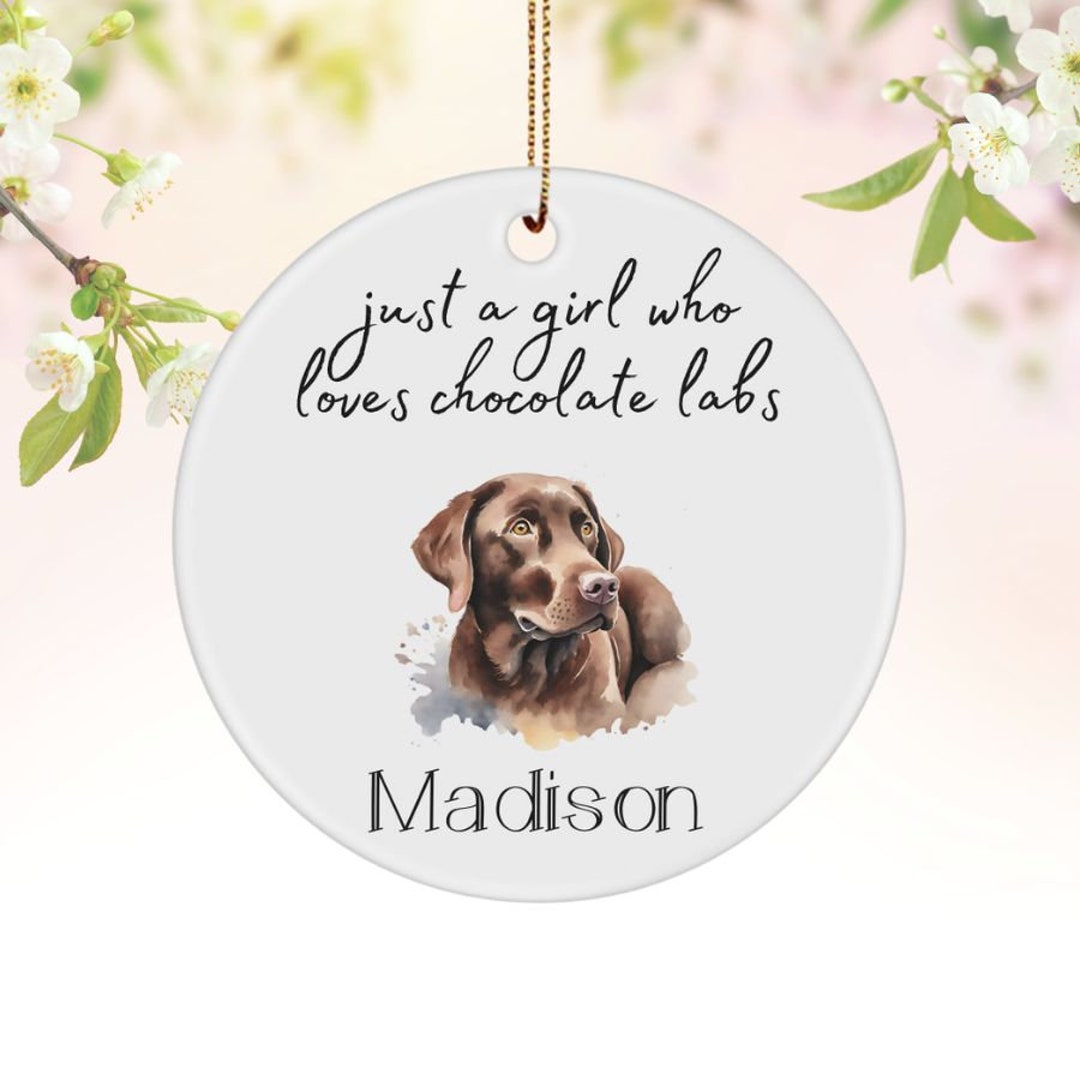 Personalized Chocolate Lab Ornament, Chocolate Labrador, Labrador ...