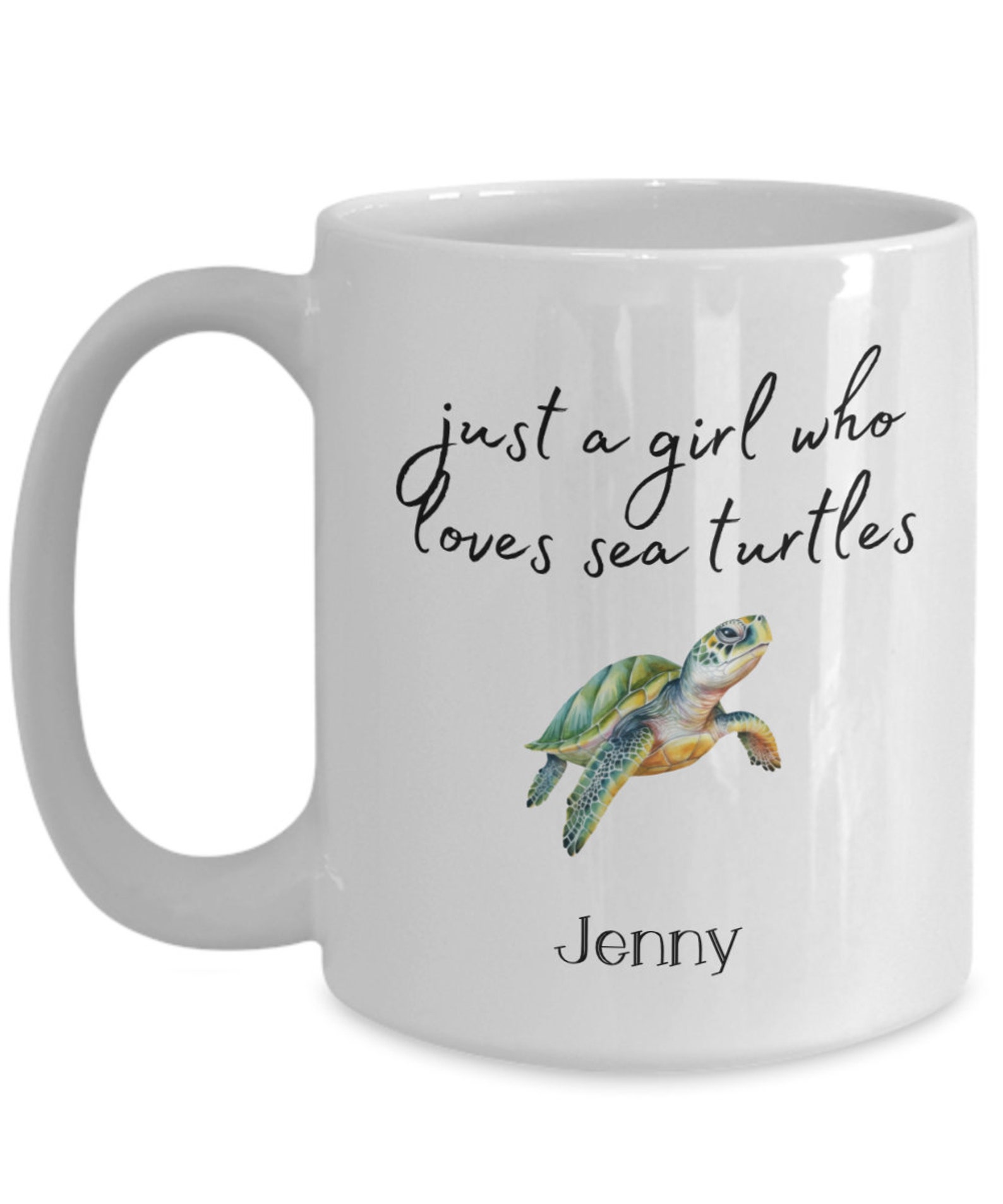 Just a Girl Who Loves Turtles, Personalized Sea Turtle Coffee Mug, Just ...