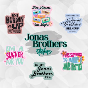 Jonas Brothers Sticker Sheet, Jonas Brothers Stickers, Jonas Fan Gift ...