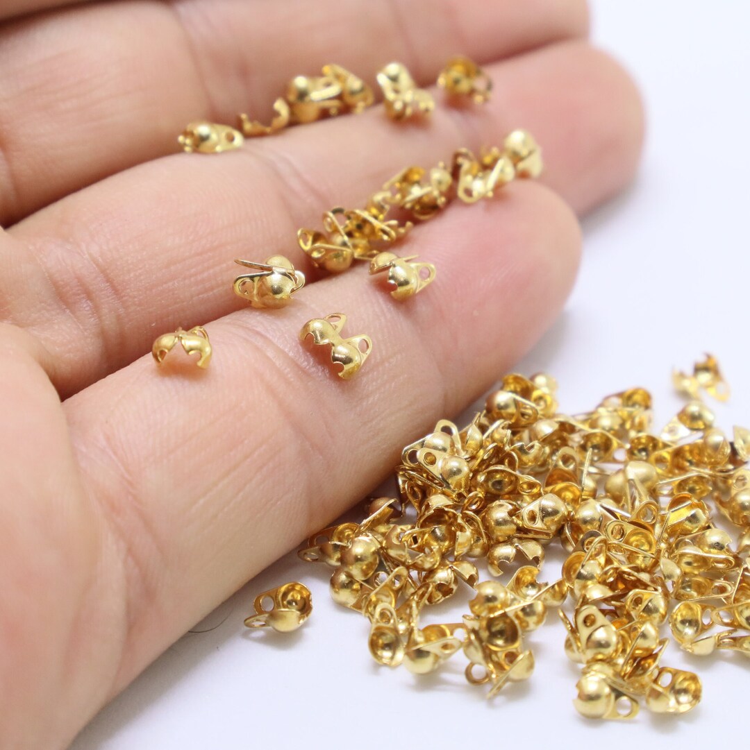 1,5 Mm Ball Chain Crimp , 24k Shiny Gold Plated , for Ball Chain ...