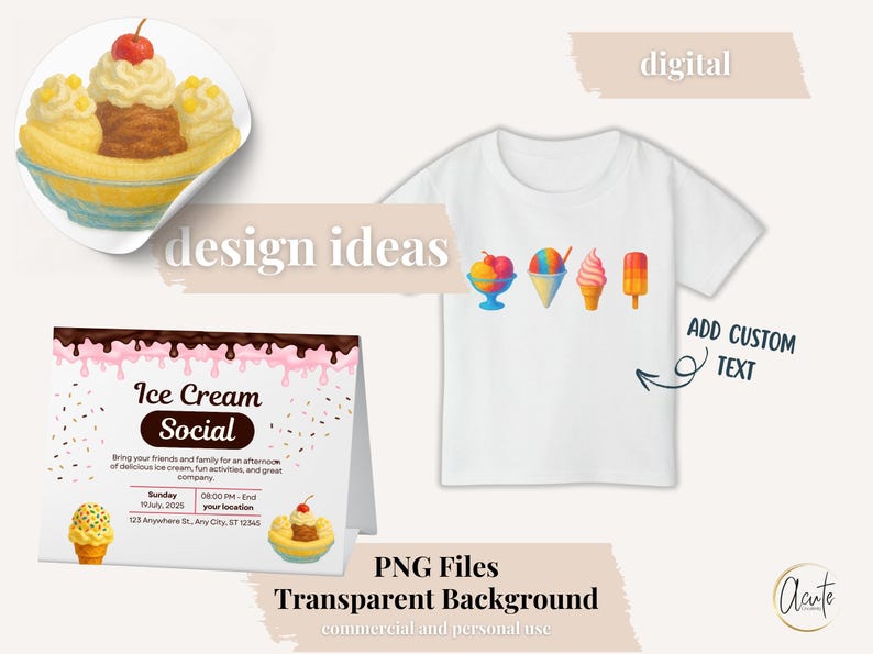 Ice Cream PNG Frozen Sweet Treats Summertime Clipart Soft Serve Shaved ...