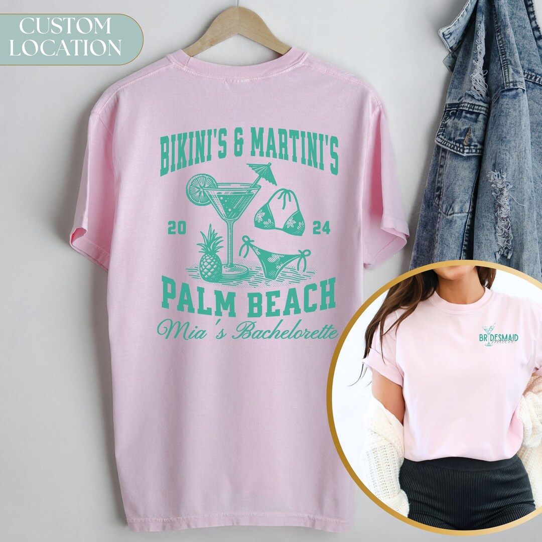 Personalized Bridesmaid Name Luxury Bachelorette Bikinis and Martinis ...