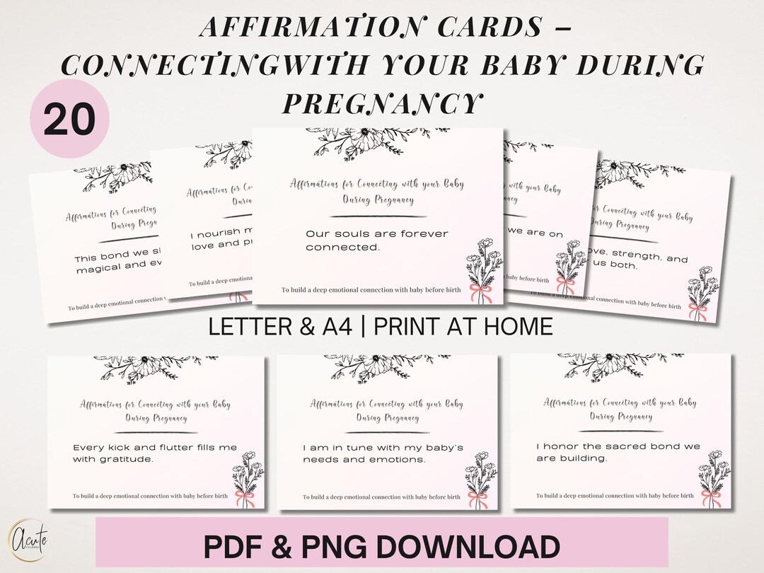 Antenatal Affirmation Cards Think Positive During Pregnancy Positivity ...