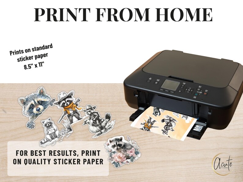 Raccoon Sticker Sheet: Fall Foliage Clipart, Trash Panda Meme (digital ...