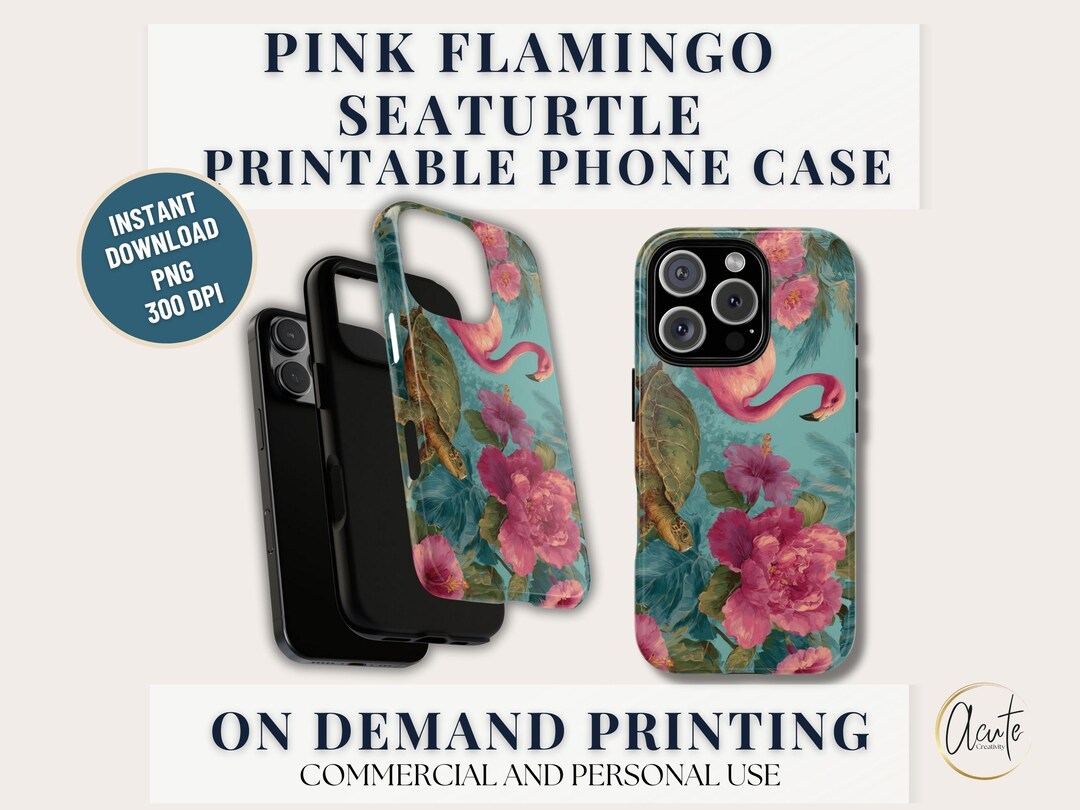 Pink Flamingo Phone Case PNG Island Girl Sublimation Design Tropical ...