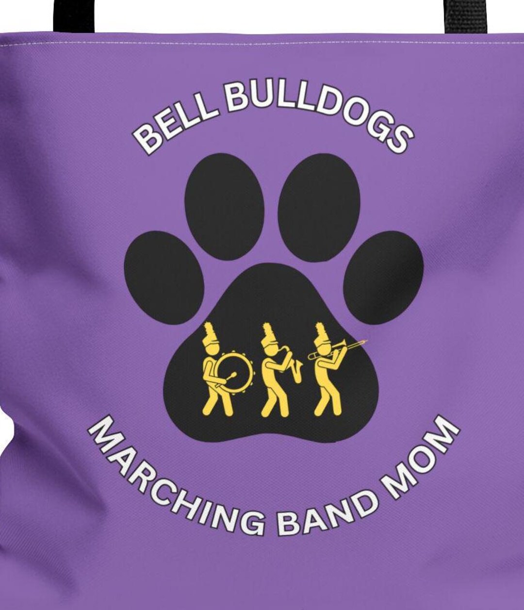 Marching Band Mom Tote Bag, Bell Bulldog Marching Band, Music Lover Bag ...