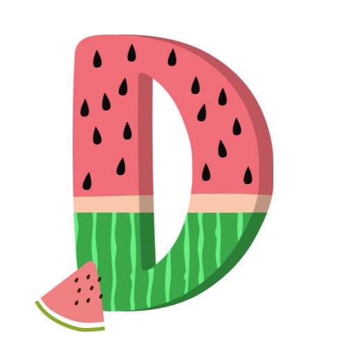 Watermelon Alphabet 1 - Etsy