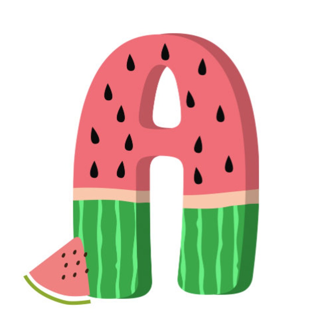 Watermelon Alphabet 1 - Etsy