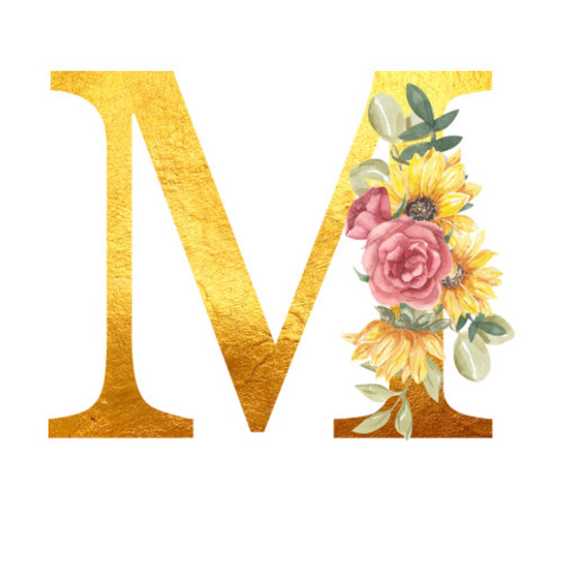 Flowered Letters 3 5 Pngs - Etsy