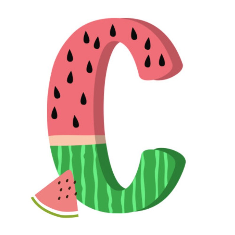 Watermelon Alphabet 1 - Etsy
