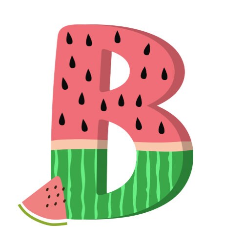Watermelon Alphabet 1 - Etsy