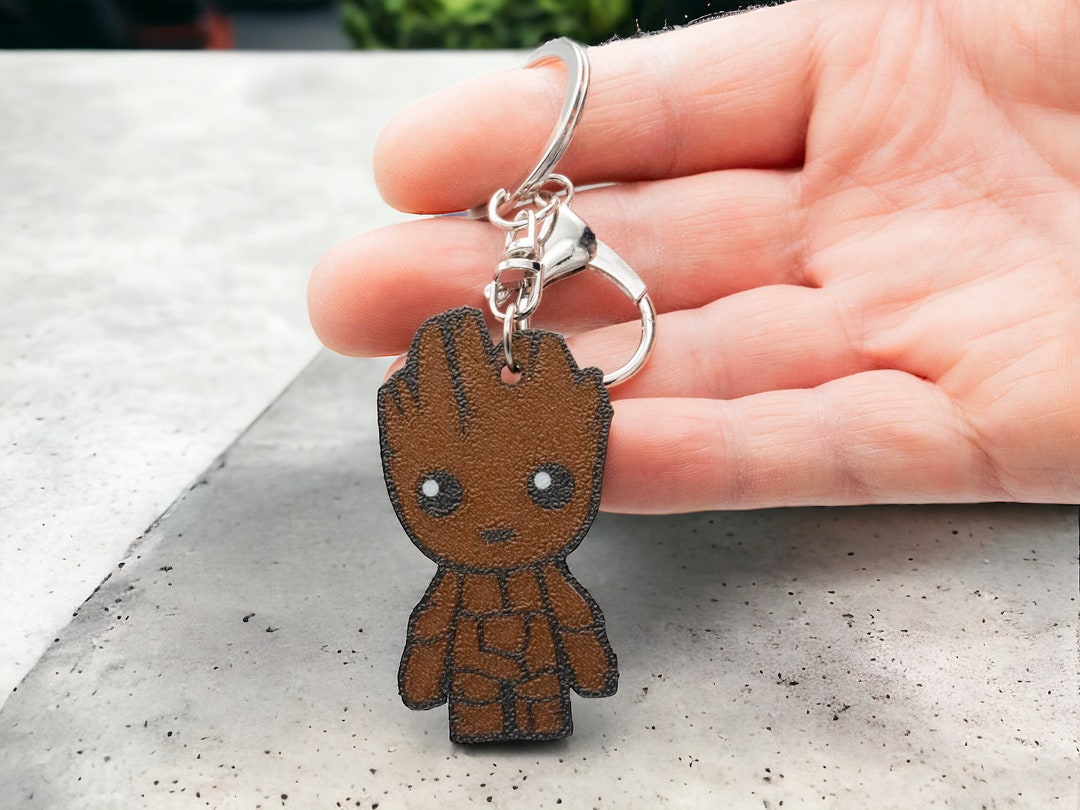 Key Chain Baby Groot Cute Chibi Bag Charm Key Ring Bag Clip Marvel ...