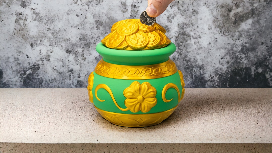 Piggy Bank Pot O' Gold St Patrick's Day St Patty's Day Cute and Funny ...