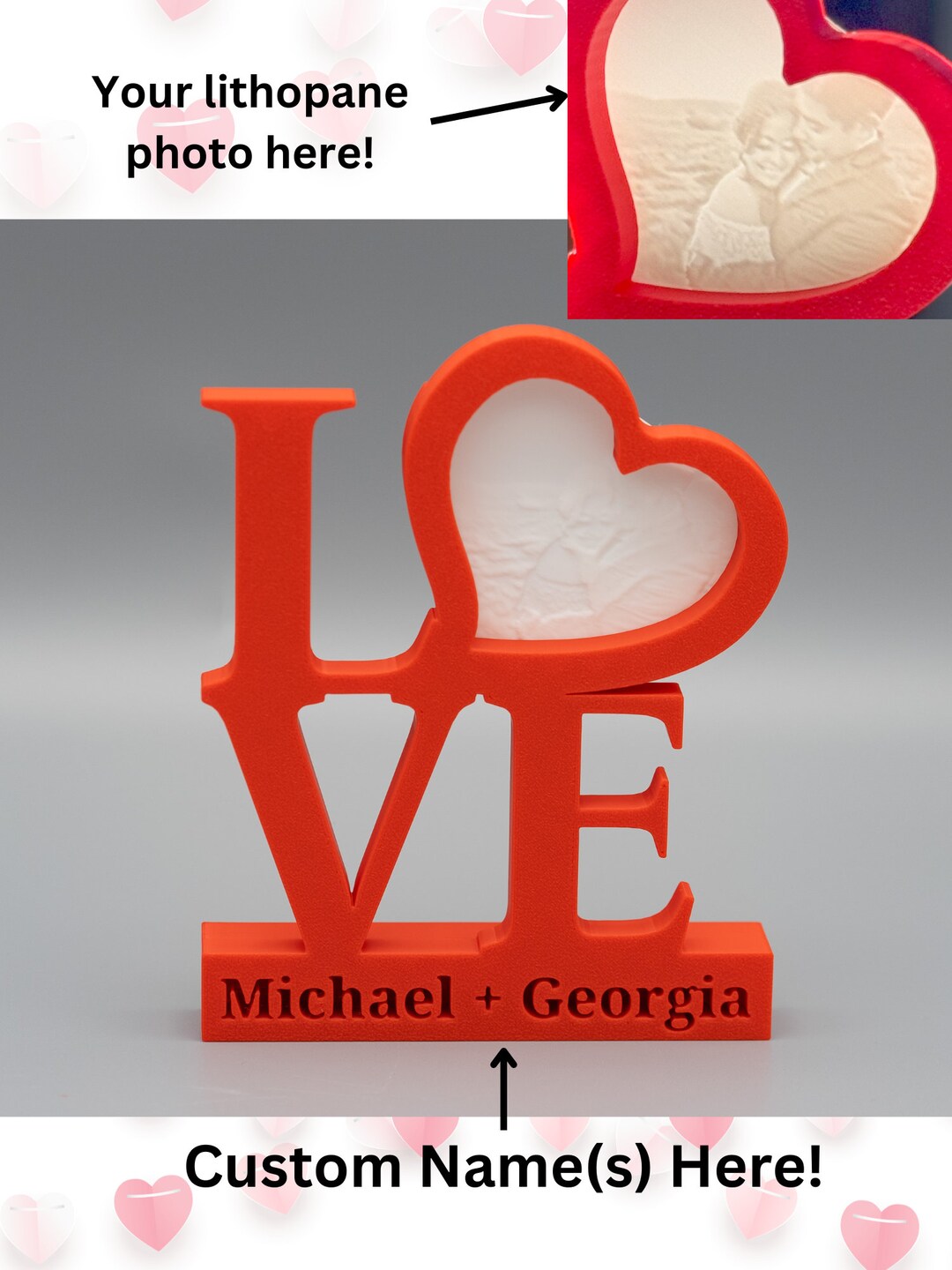 Custom LOVE Sign With Custom Photo Lithopane Option - Etsy