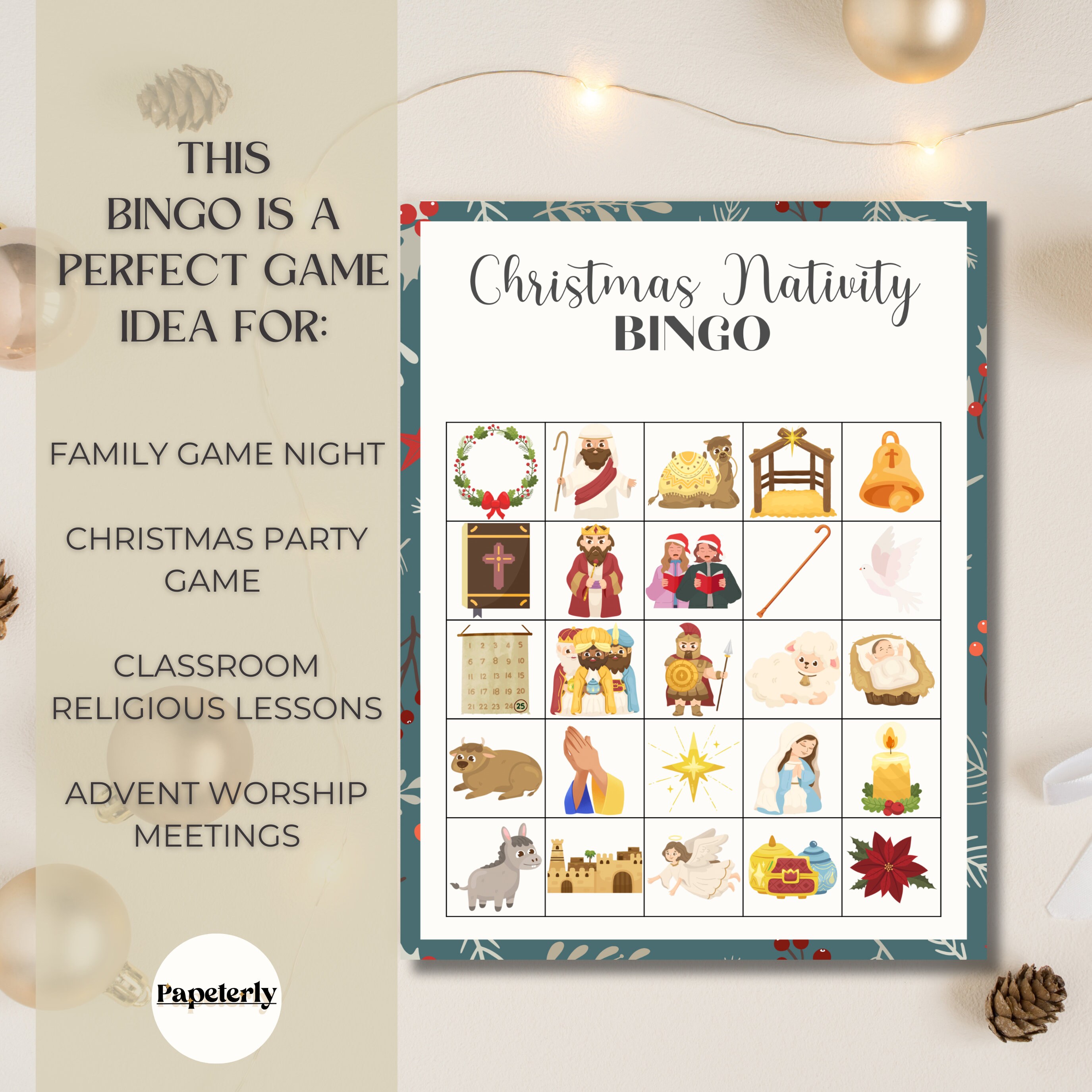 Christmas Nativity Bingo Game, 30 Bingo Cards Pack, Holiday Printable ...