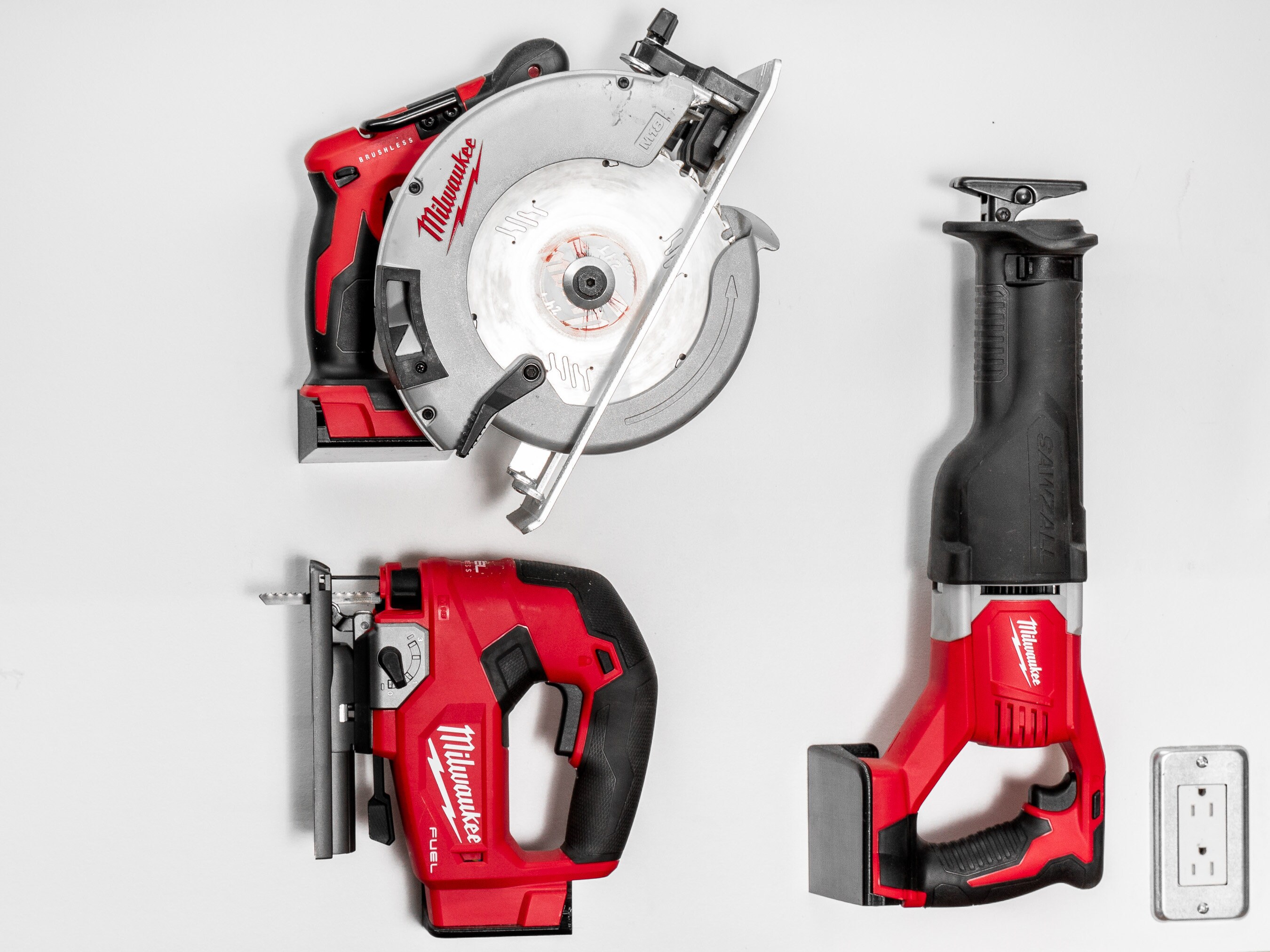 Milwaukee M18 Compatible - Wall Mount - Floating, Low Profile, Compact ...