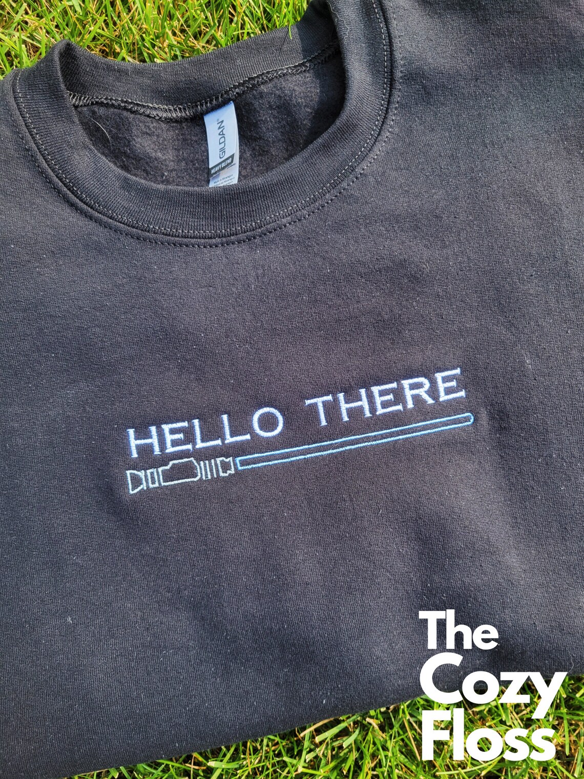 Hello There Embroidered Sweatshirt Obiwan Embroidered - Etsy Canada
