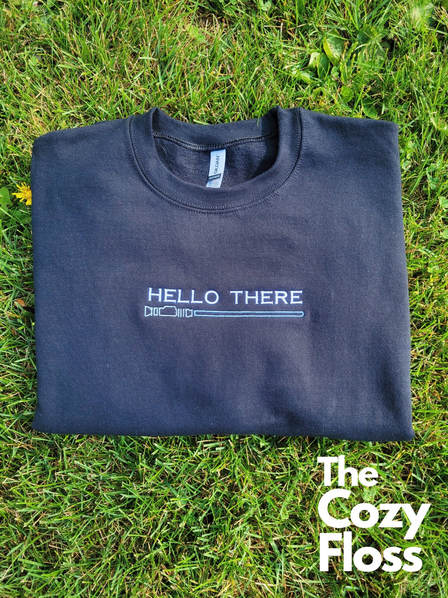 Hello There Embroidered Sweatshirt Obiwan Embroidered - Etsy Canada