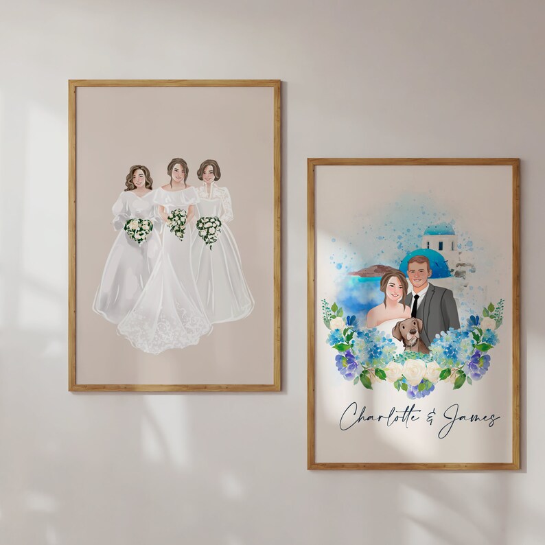 Custom Generational Wedding Portrait, Mother of the Bride Gift, Digital ...