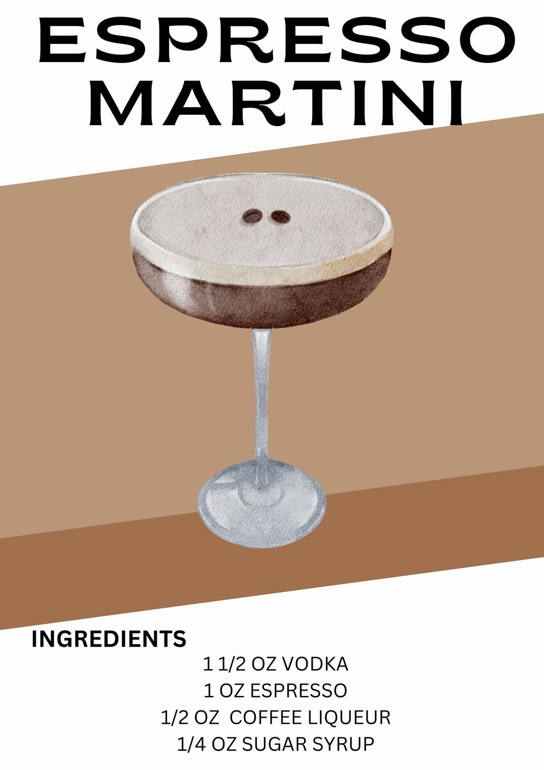 Espresso Martini Downloadable Cocktail Print - Etsy