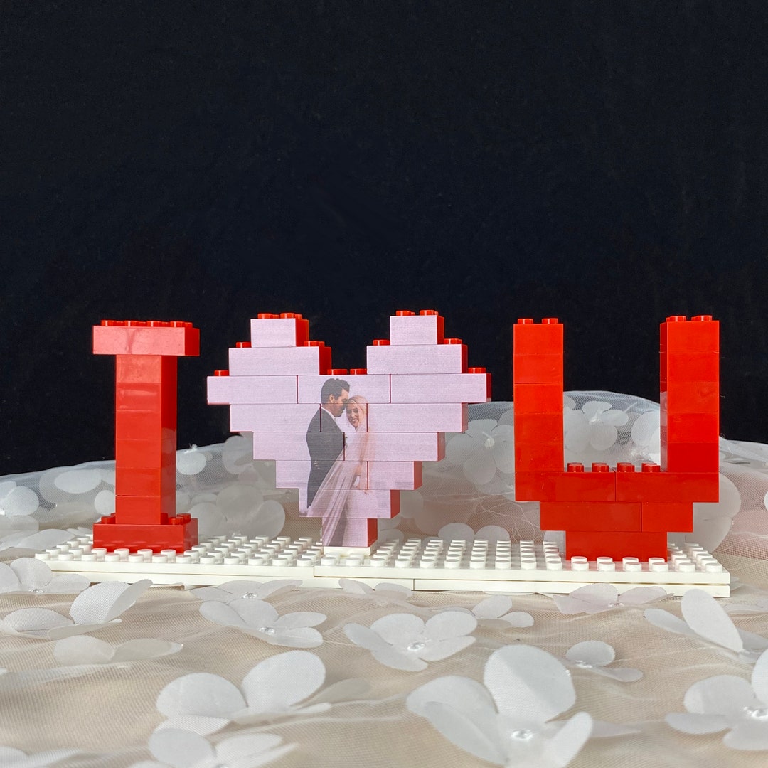 Heart Photo Block Custom Heart Photo Puzzles Brick Portrait - Etsy