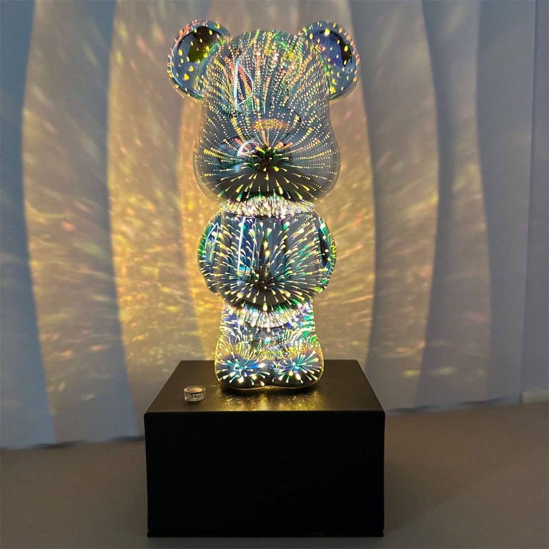 Bear Table Lamp Cute Bear Table Lamp Fireworks Bear Lamp - Etsy UK