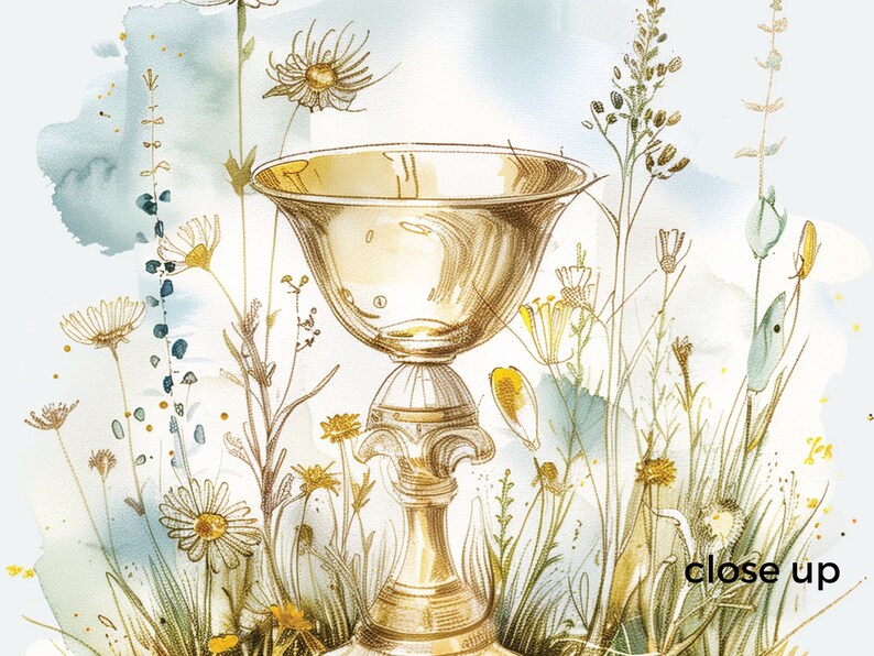 Sacred Chalice Holy Communion, Modern Digital Wall Art, Bible Digital ...