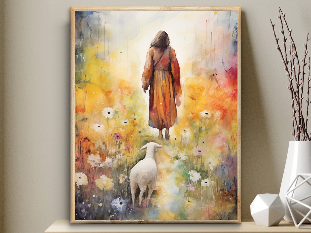 Jesus Leaves the 99, Parable of the Lost Sheep | Watercolor Bible ...