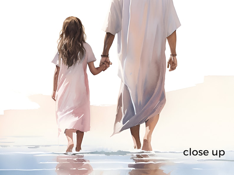 A Child of God Jesus Christ With a Little Girl Bible Digital - Etsy