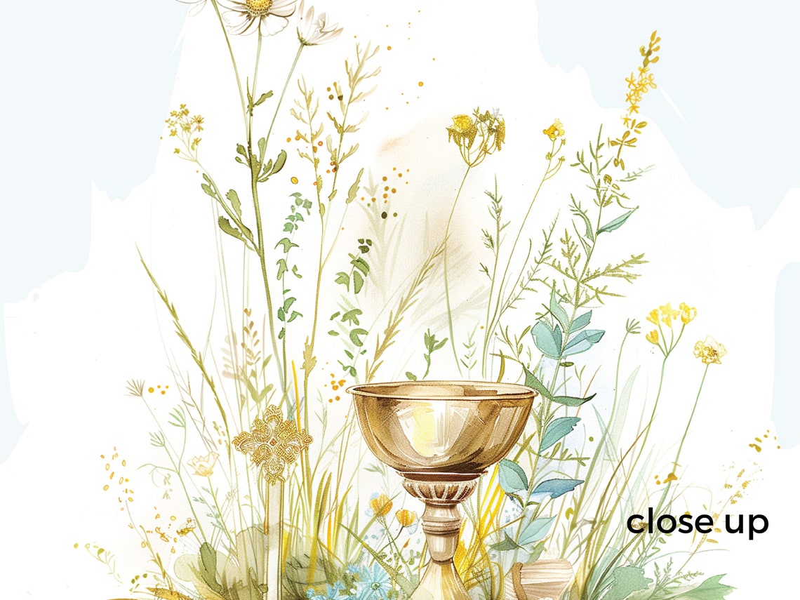 Sacred Chalice Holy Communion, Modern Digital Wall Art, Bible Digital ...