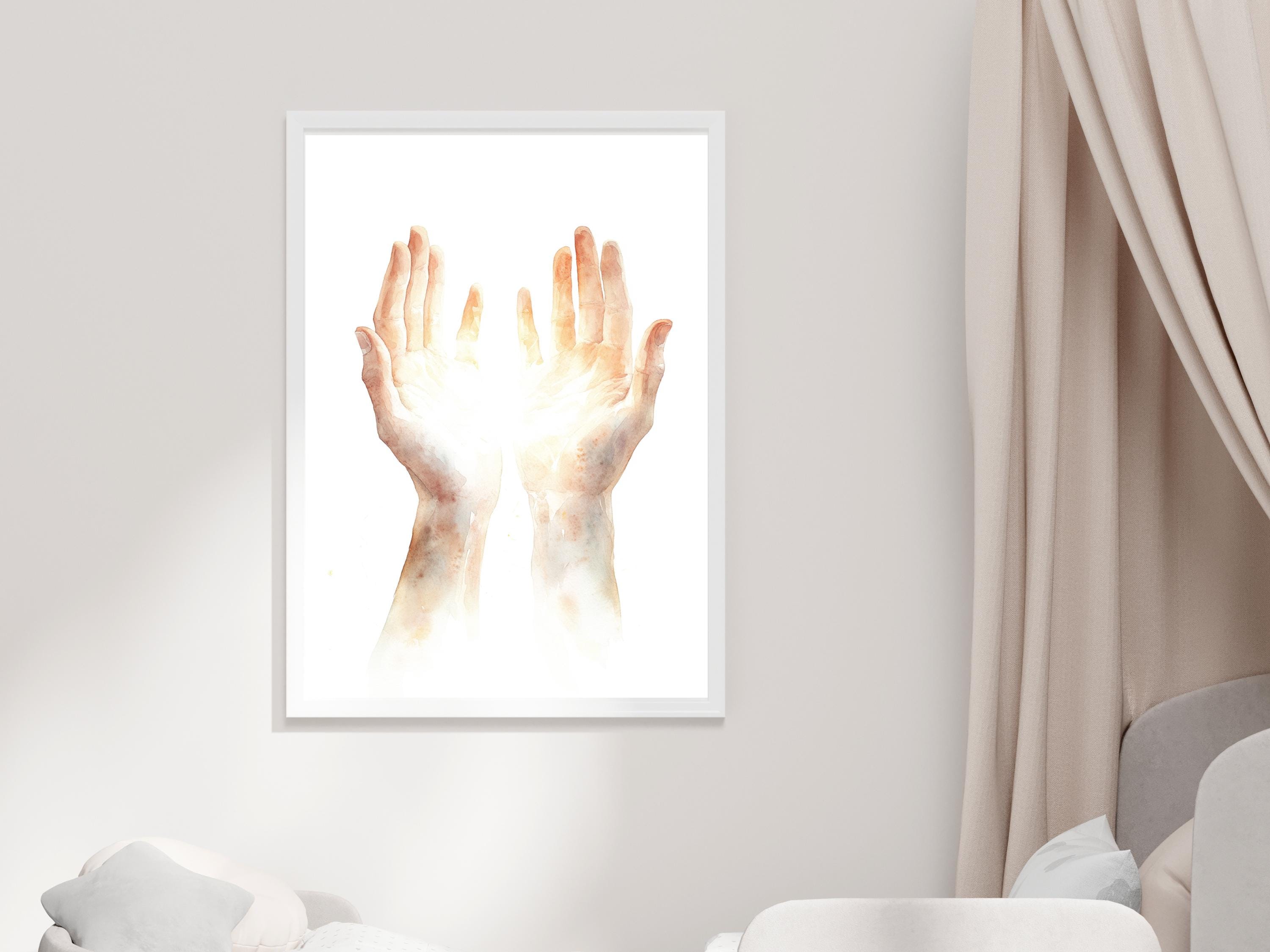 I Am the Light, Jesus Healing Hands Art, Inspirational Bible Digital ...
