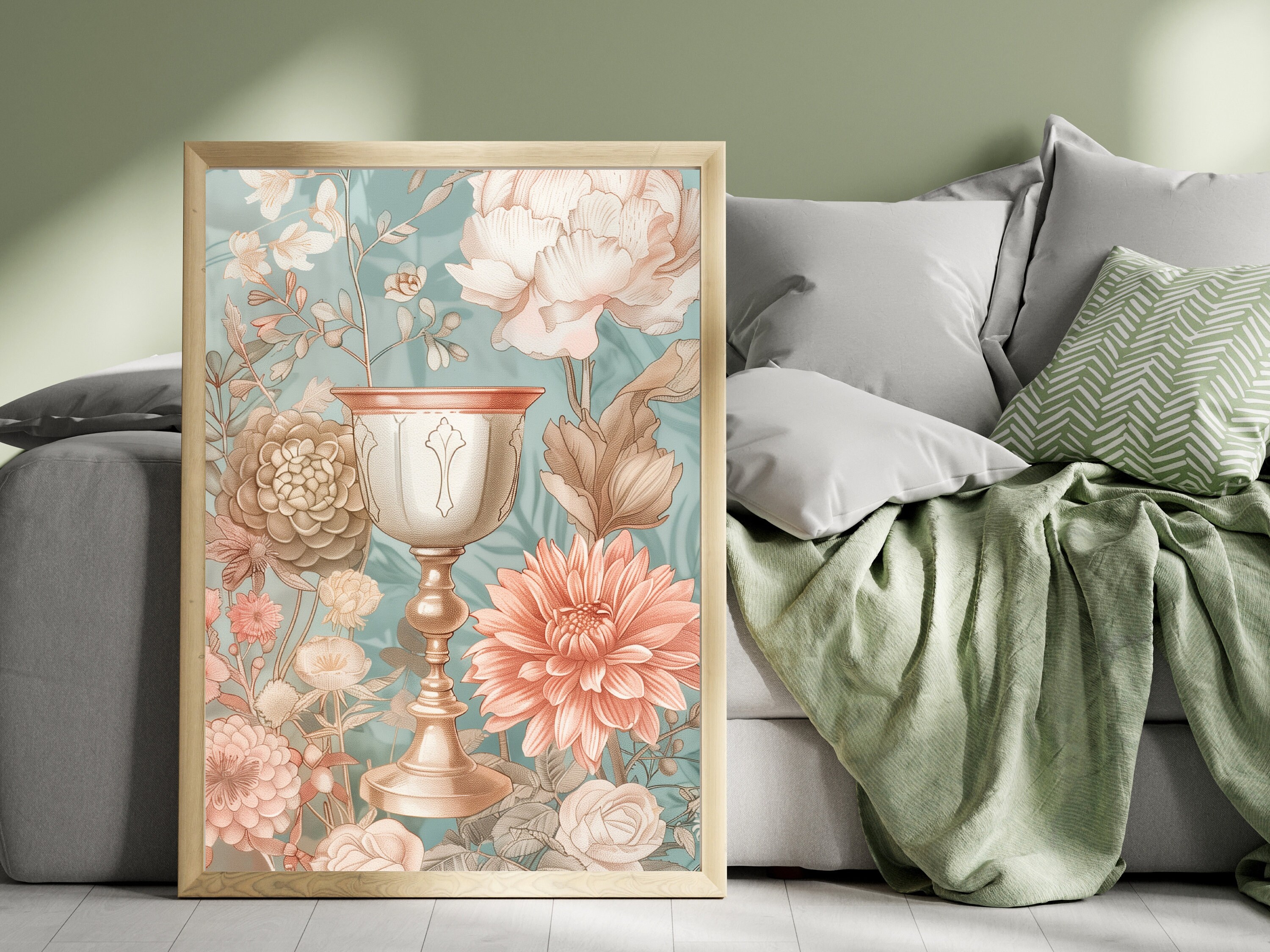 Sacred Chalice Holy Communion, Modern Digital Wall Art, Bible Digital ...