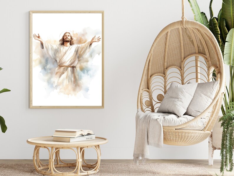Ascension of Jesus Watercolor Print | Jesus Art | Bible Digital ...