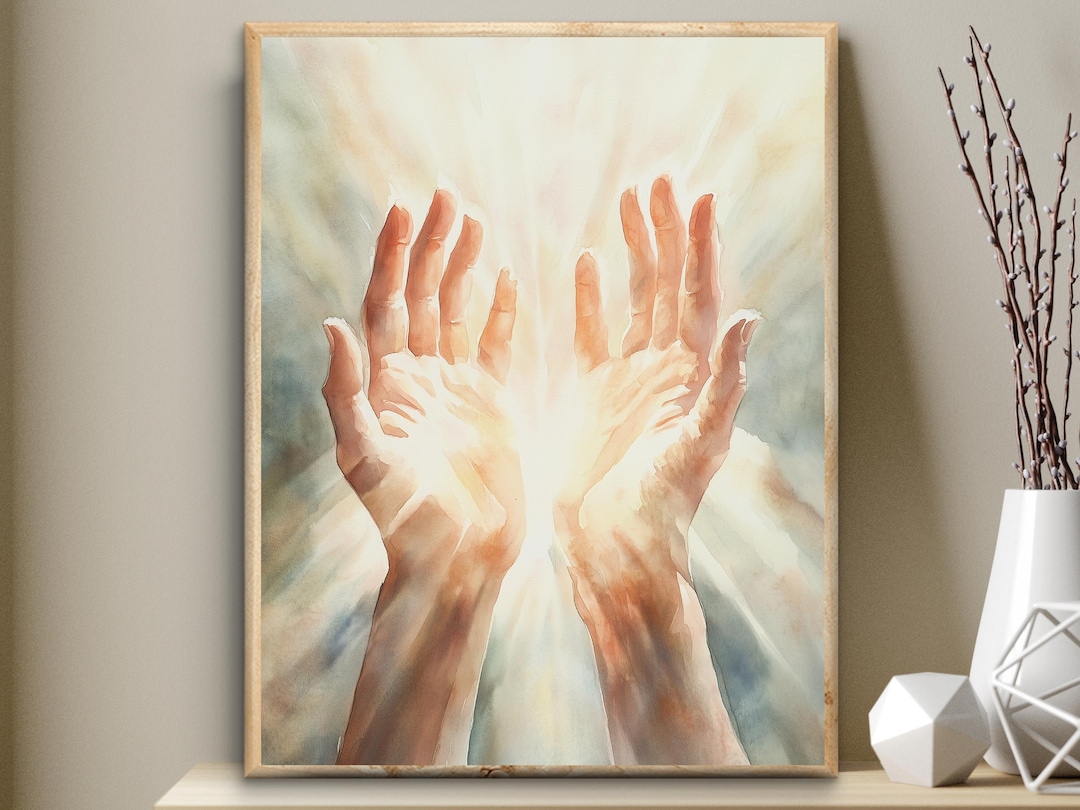 Jesus Christ Hands Offering Light, Inspirational Bible Digital Print ...