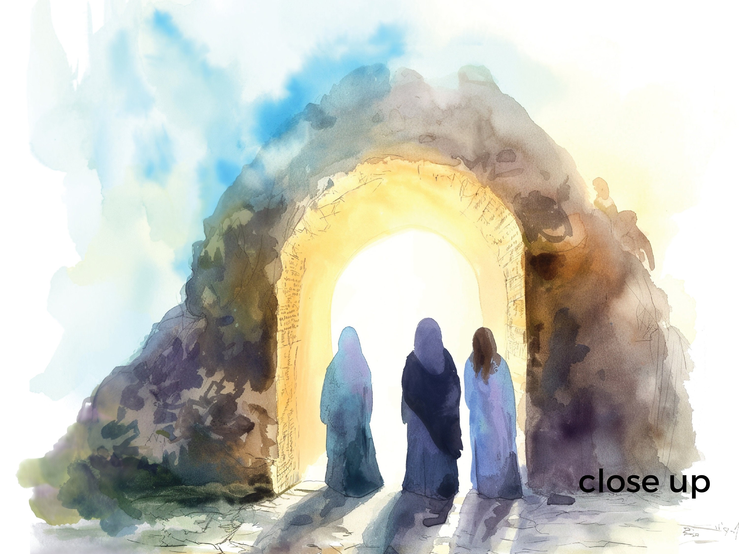 The Tomb is Empty, Three Marys at Jesus Tomb He Has Risen , Minimal ...