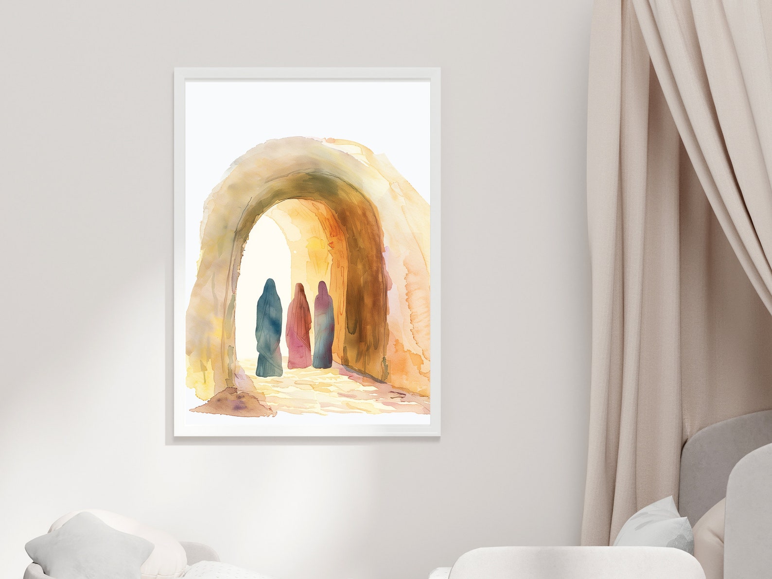 The Tomb is Empty, Three Marys at Jesus Tomb | Bible Sketch Minimal ...