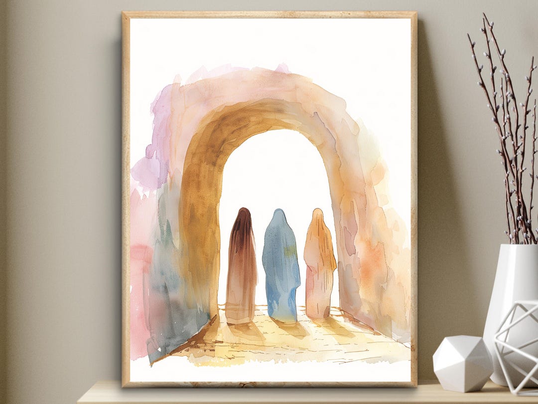 Three Marys at Jesus Tomb | He Has Risen Resurrection, Minimal ...