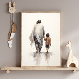 Jesus With a Little Boy, A Child of God, Bible Digital Print ...