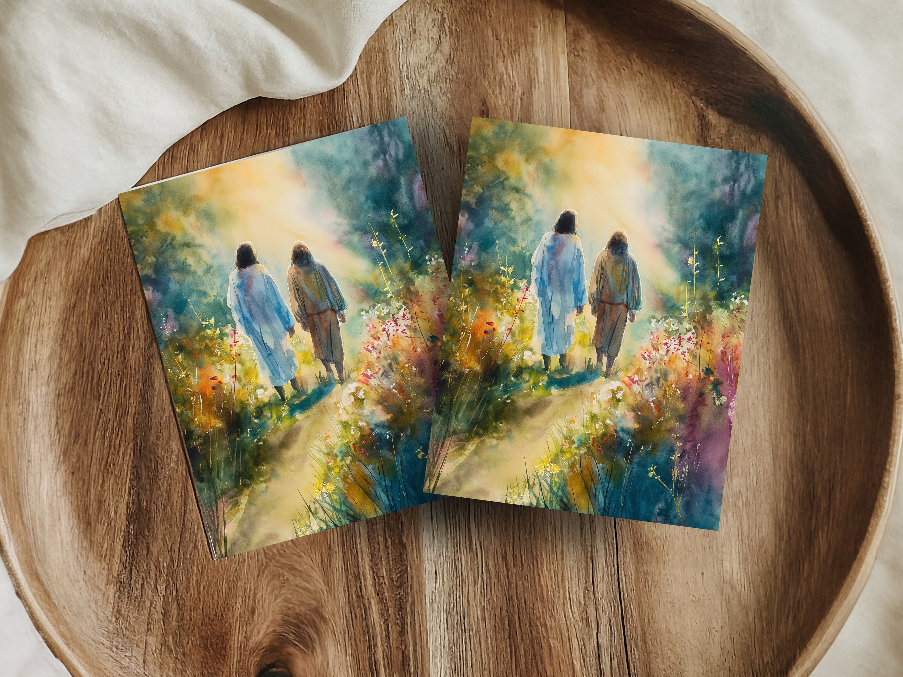 Jesus Walking With a Man, Art Printable, Bible Digital Print ...