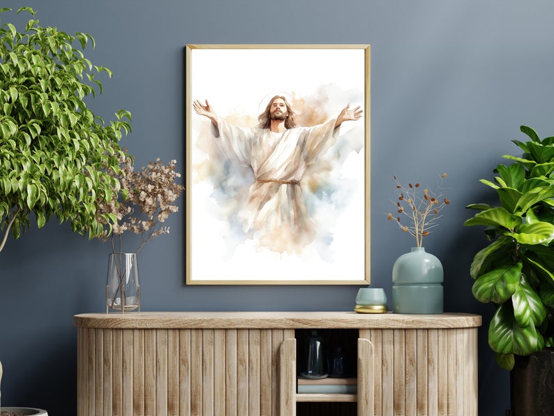 Ascension of Jesus Watercolor Print | Jesus Art | Bible Digital ...