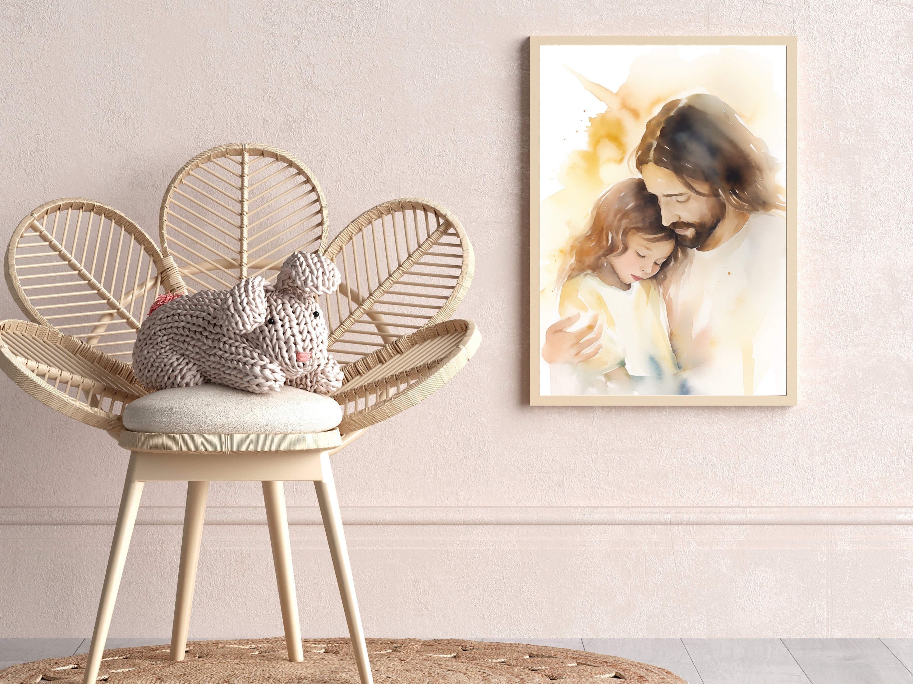 Jesus Hugging a Little Girl With Light Brown Hair, Toddler, I Am a ...