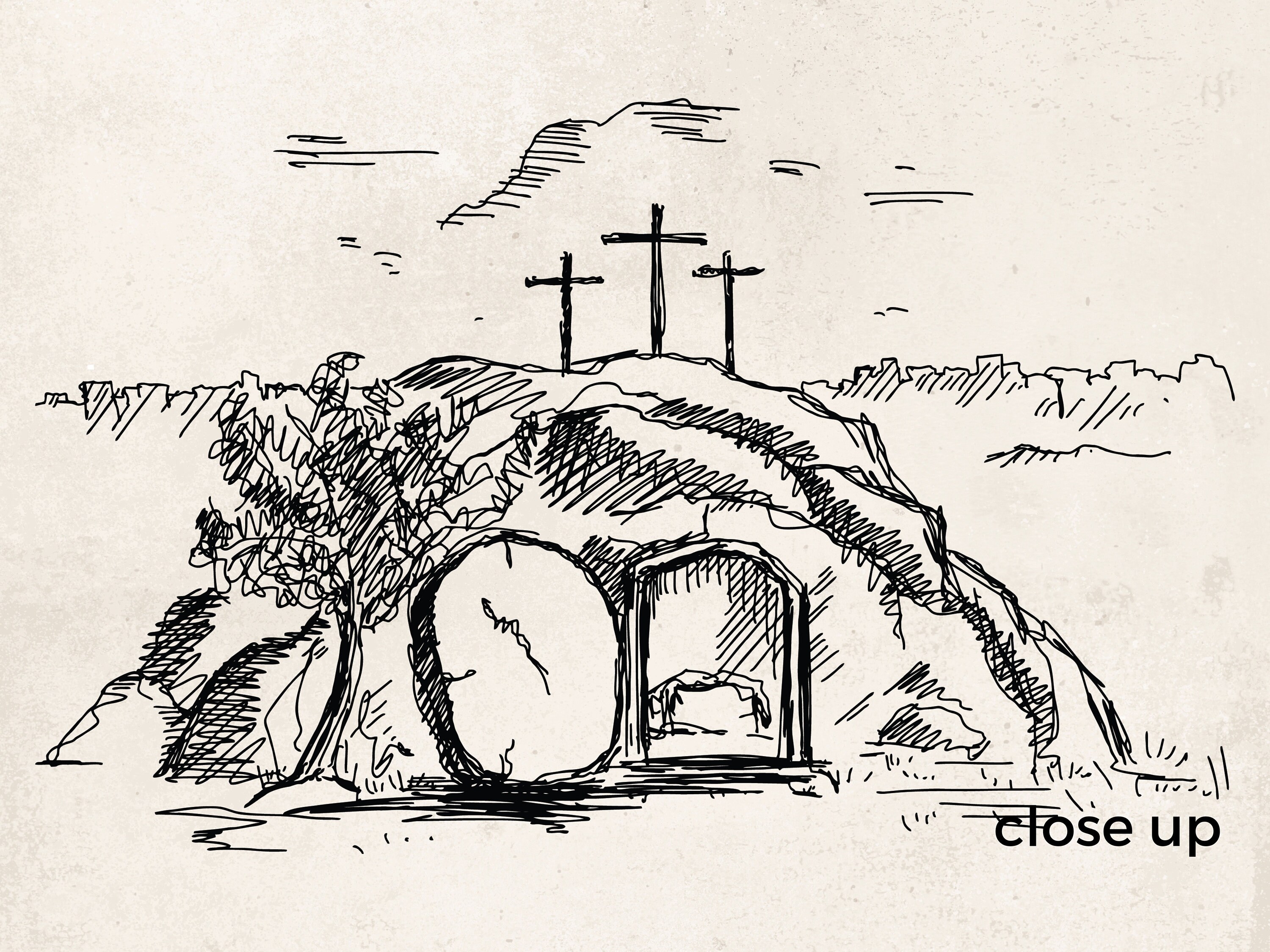 Jesus Christ in His Tomb Ink Sketch Print | Jesus Art | Bible Digital ...