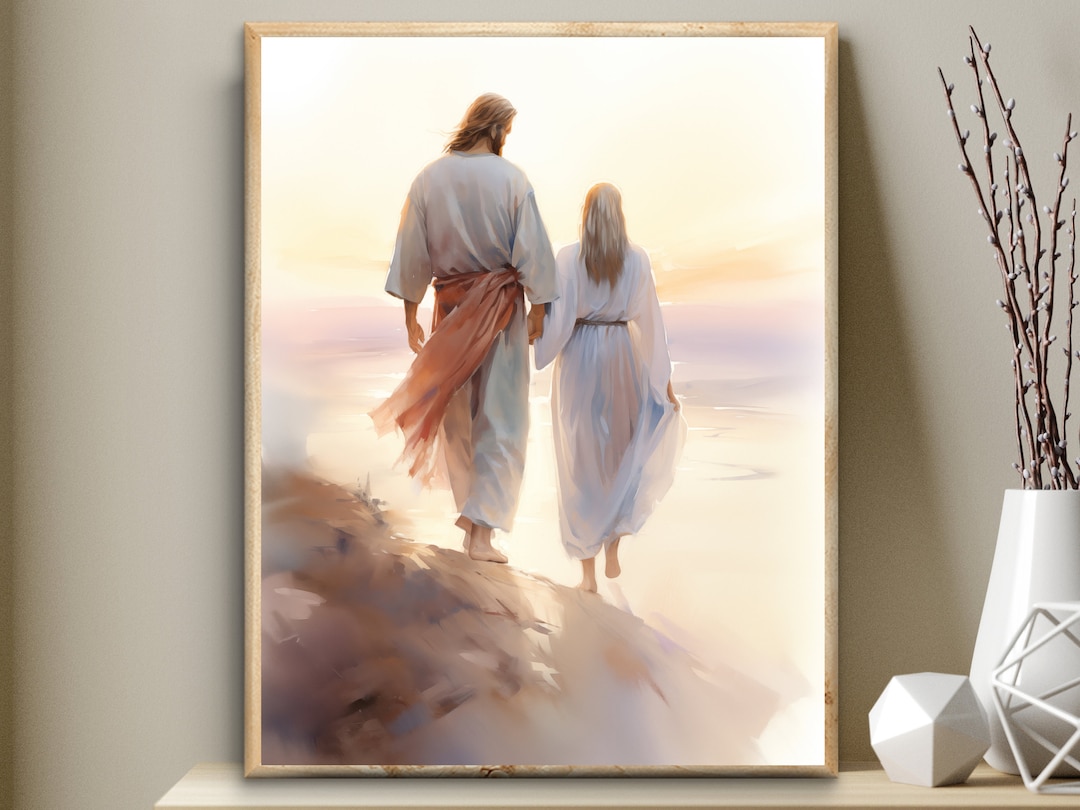 Walking With Jesus, Jesus With a Young Woman Printable, Bible Digital ...