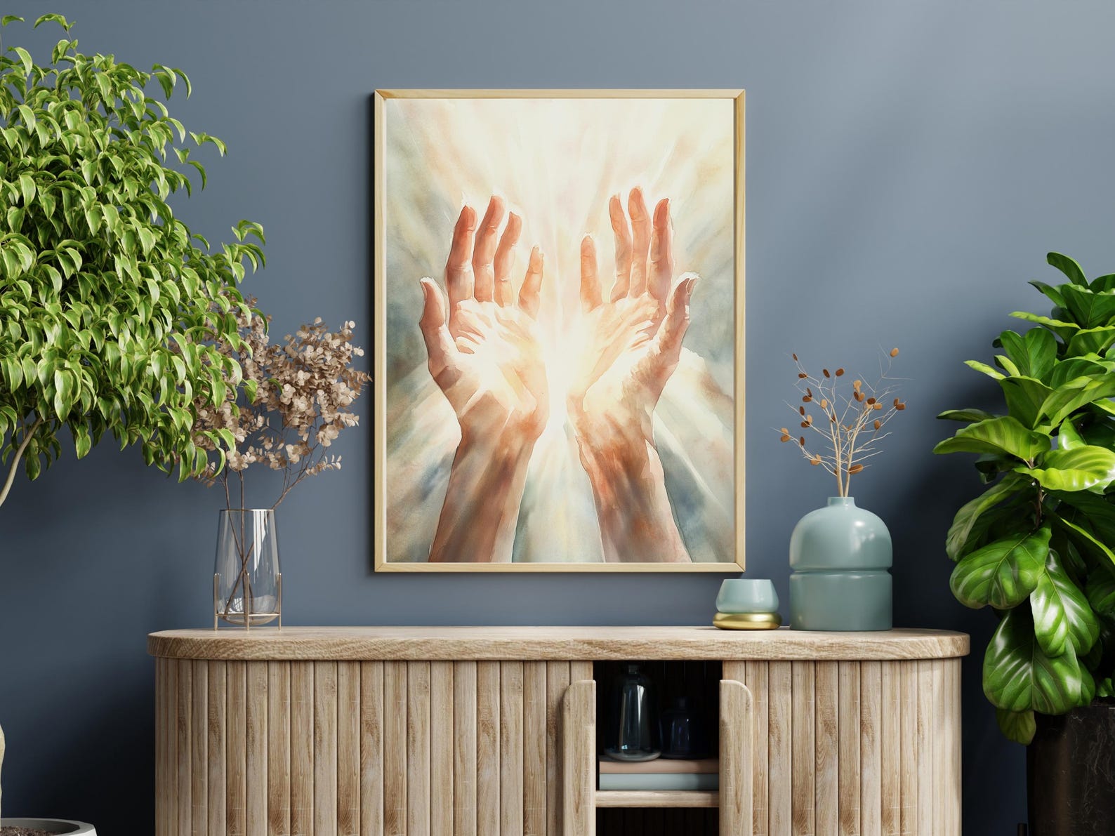 Jesus Christ Hands Offering Light, Inspirational Bible Digital Print ...