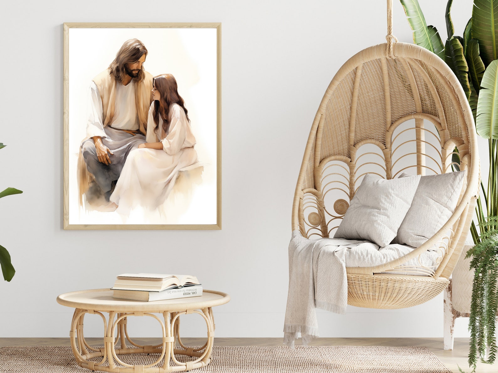 Jesus Heals the Bleeding Woman, Bible Digital Print, Watercolor Wall ...
