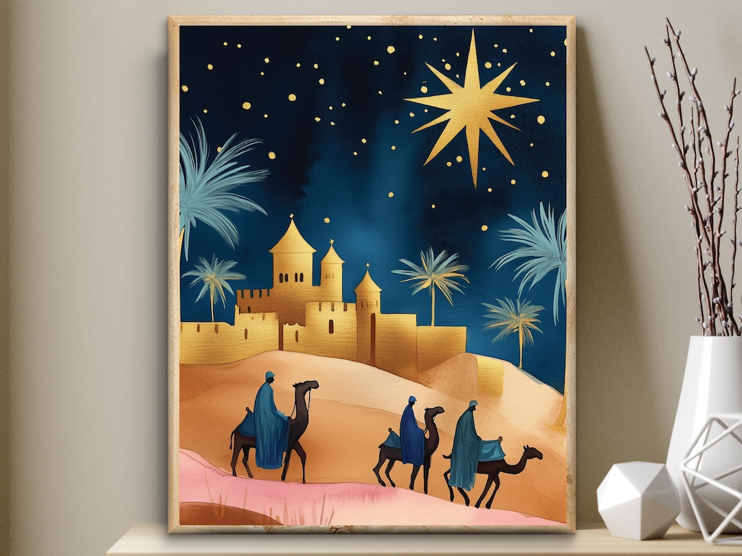 The Magi, Three Wise Men Nativity Print, Christmas Wall Art Bible ...