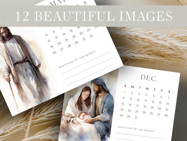 2024 Christian Wall Calendar Printable, Instant Download, Jesus Prints ...